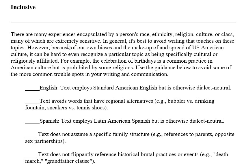 Inclusivity Writing Guide – Joanna Hofer